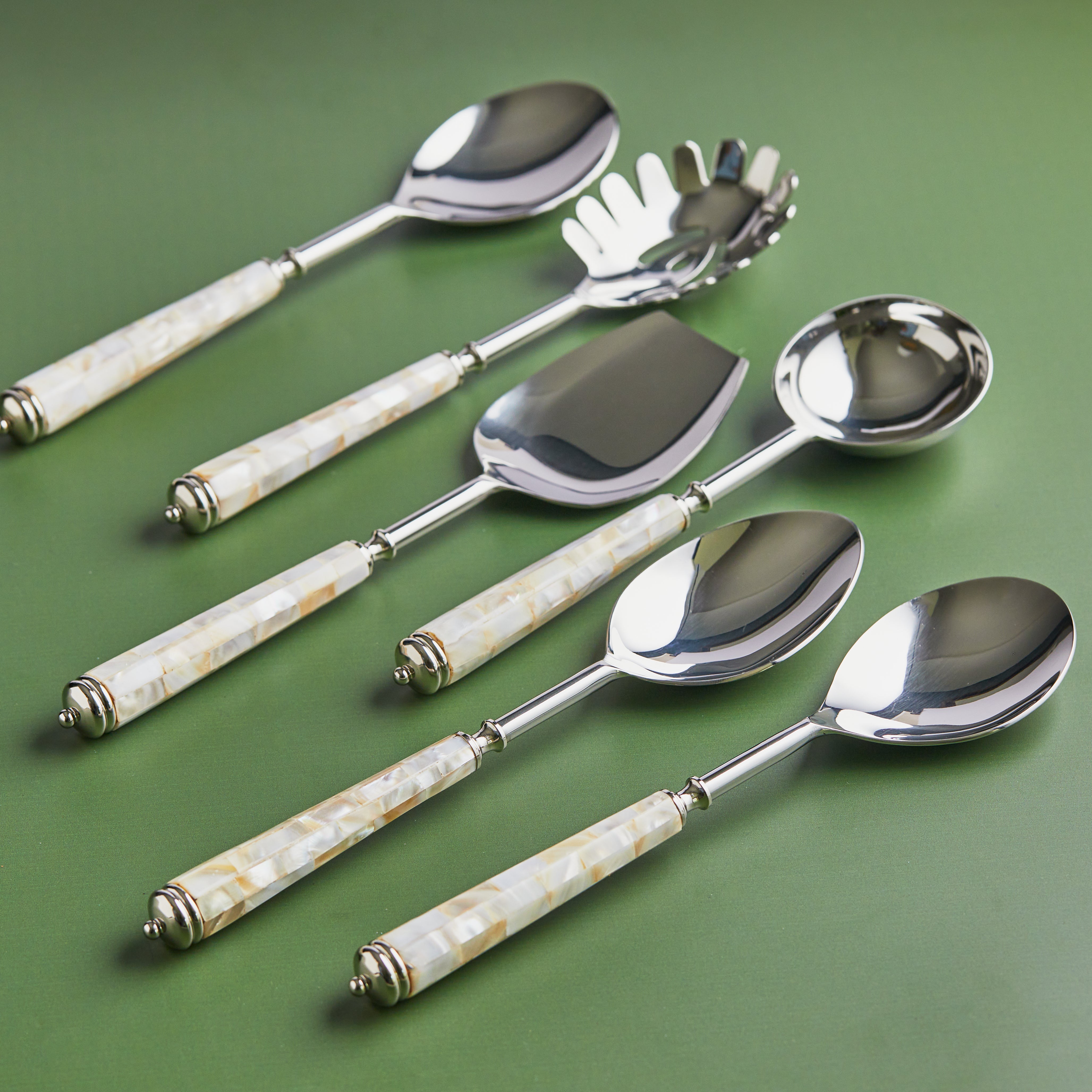 Modern Luxe – 6-Piece Mother of Pearl Serving Set – Zenn Casa